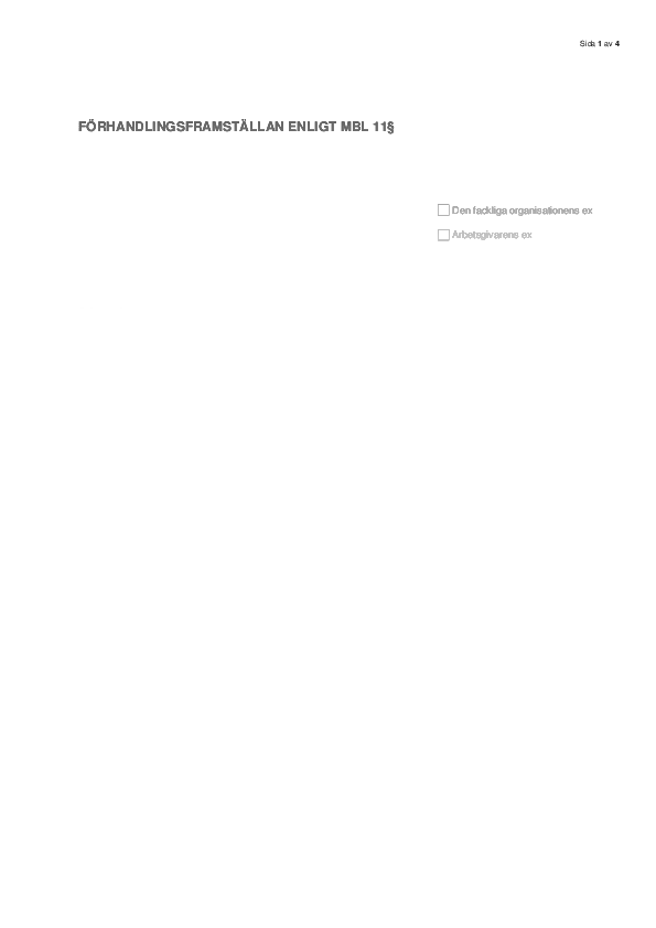 Förhandlingsframställan enligt MBL §§11-13 – Avtalsmallar